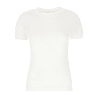 Saint Laurent Cassandre T-Shirt - - Tops - Damen - Wei&szlig; - XL
