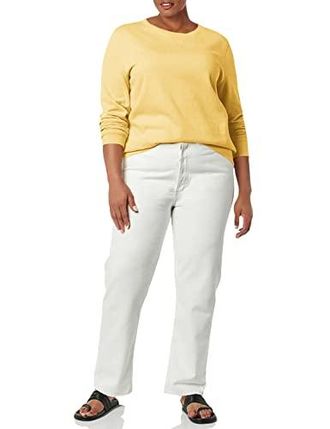 Amazon Essentials Chandail en Coton molletonné à col Ras-du-Cou en Tissu Bouclette pour Femme (Disponible en Grande Taille), Jaune moutar