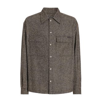 Dolce & Gabbana Alpaka Wollhemd mit Karomuster - - Shirts - Herren - Grau - XL