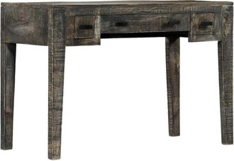 vidaXL Vidaxl - Bureau Noir 110 x 50 x 75 cm Bois de manguier massif