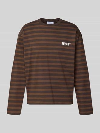 Review Gestreiftes Langarmshirt mit Logoprint vorne und hinten