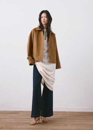 Mango Kurzer Oversize-Trench mittelbraun - Damen - XXS - MANGO