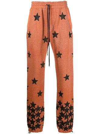 Amiri pantalon de jogging &agrave; &eacute;toiles appliqu&eacute;es - Orange