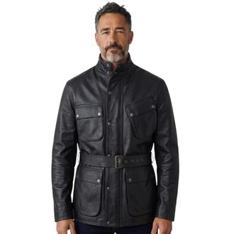 Infinity Leather Herren schwarze Lammleder-Safari-Parka-Jacke - Dresden