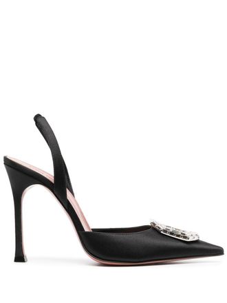 Amina Muaddi escarpins Camelia 105 mm &agrave; bride arri&egrave;re - Noir