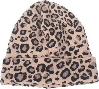 Fenical Frau Strickmütze Mütze Tier Leopard Uhr Mütze Winter Warme Mütze