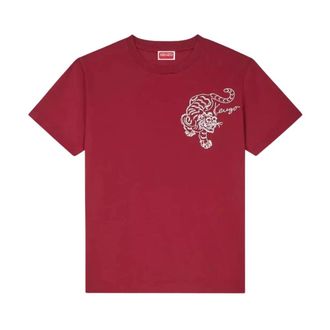 Kenzo Besticktes Star Tiger T-Shirt - - Tops - Damen - Rot - XS