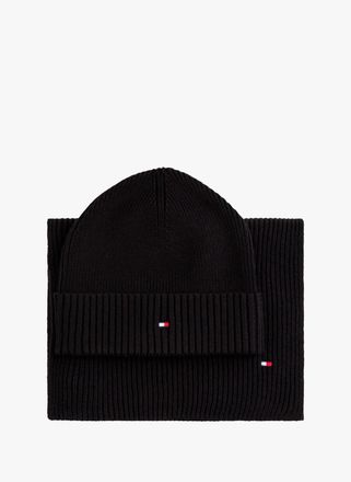 Tommy Hilfiger Bonnet et &eacute;charpe en coton et cachemire