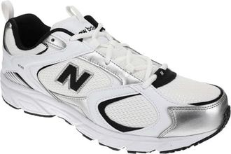 New Balance Baskets 408 V1 pour Homme, Blanc/Noir/Argent, 41.5 EU