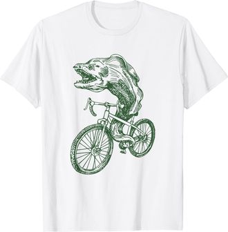 Seembo Moray Aal Radfahren Fahrrad Lustig Biker Fisch Biking Bike T-Shirt