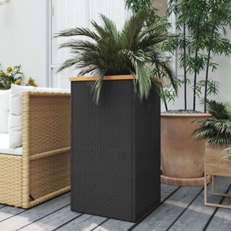 vidaXL Jardini&egrave;re noir 40x40x80 cm r&eacute;sine tress&eacute;e vidaXL