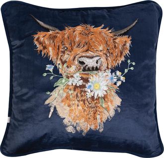 Wrendale Designs by Hannah Dale Daisy Coo Hochlandkuh besticktes Kissen