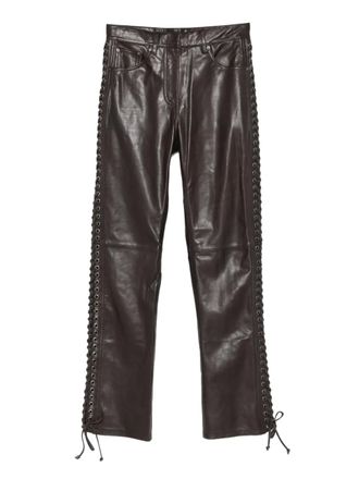 Rotate pantalon &agrave; d&eacute;tails doeillets - Marron