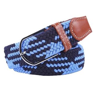 Generic Ceinture &eacute;lastique en toile tiss&eacute;e avec boucle ardillon tricot&eacute;e pour homme et femme, 51, 3.3cmX107cm