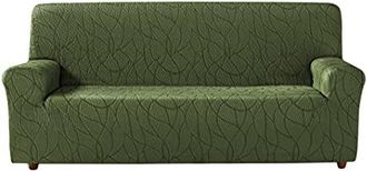 ZEBRA TEXTIL Estoralis | Alexia | Sofabezug im modernen Design | Elastischer Jacquardstoff | Grün | Für 4-Sitzer-Sofa von 220 bis 260 cm. | Sofaschutz | Anpassbar 