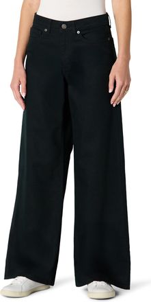 Amazon Essentials Damen Ultraweiche Jeans Mittelhoher Bund Weites Bein, Schwarz, 36-38