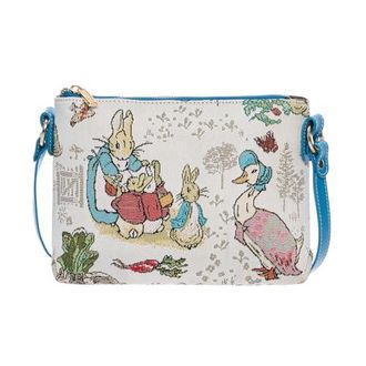 SIGNARE Peter Rabbit Sac &agrave; bandouli&egrave;re pour femme Motif tapisserie, beige, small