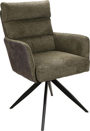 Novel Armlehnstuhl, Anthrazit, Gr&uuml;n, Schwarz, Metall, Textil, F&uuml;llung: Schaumstoff, konisch, 60x93x68 cm, Sitzfl&auml;che 360&deg; drehbar, Esszimmer, St&uuml;hle, Esszim
