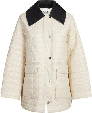 Ganni Veste matelass&eacute;e Shiny Quilt &agrave; col contrastant