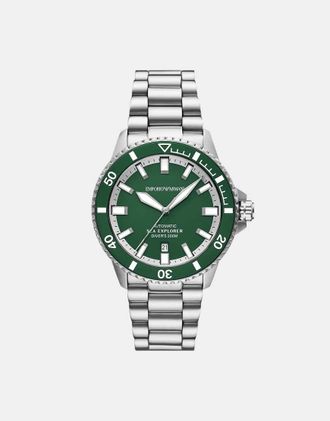 Emporio Armani Sea Explorer - Herrenuhr aus Edelstahl in Silberoptik mit Automatikwerk