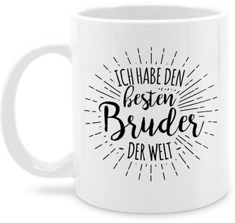 Shirtracer Tasse Tassen 325ml - Ich habe den besten Bruder der Welt - 325 ml - Weiß - bester geschenk für brüder brother häferl geschenke bruderherz best geburts