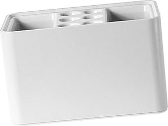 NUOBESTY Schirmständer aus Kunststoff mit Abnehmbarem Wasserauffangbehälter Platzsparender Schirmhalter für Eingangsbereich Kippsicher mit Trennwänden Weiß