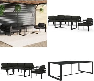 vidaXL 6-tlg. Garten-Lounge-Set mit Kissen Aluminium Anthrazit - Aluminiumm&ouml;bel - Gartensofa