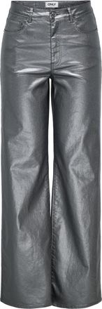 Only Damen Onljuicy-Viv Hw W Metal Coated Pant PNT, Gunmetal, M / 32L