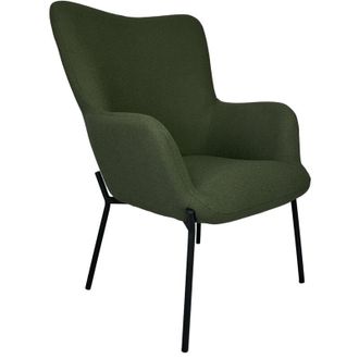 Happy Garden Happy Garden - Fauteuil en tissu boucle vert kaki eira