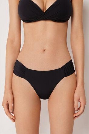 Calzedonia Brazilian-bikinihose Mit Drapierung Premium Fit Schwarz