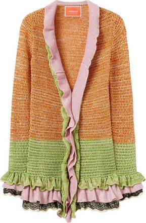 La DoubleJ Femme, Pulls, Multicolore, Taille: 38 FR Cotton Viscose Metal Cardigan