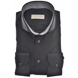 John Miller Schwarzes Hemdkleid aus Baumwollmischung - - Shirts - Herren - Schwarzk - XS