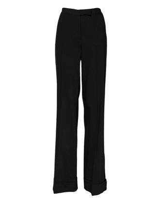 Dolce & Gabbana Womens Black Wool High Waist Flared Pants Virgin Elastane