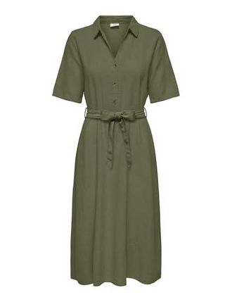 Jacqueline de Yong JdY Jdysay 2/4 Midi Shirt Dress WVN Noos Say Robe mi-Longue, Kalamata, M Femmes