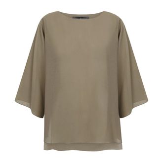 Cortana Khaki Gr&uuml;nes Baumwoll-Voile-Hemd - - Tops - Damen - Gr&uuml;n - S