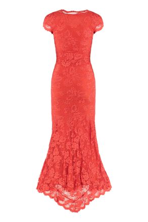 Balensi Womens Strapless Red Lace Dress Polyamide