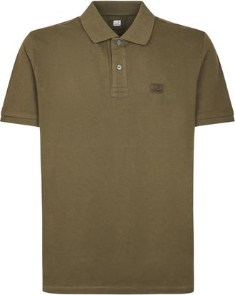 C.P. Company C.p. Company, Homme, Tops, Vert, Taille: L Polo Manches Courtes en Piqu&eacute; Stretch