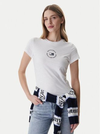 Tommy Jeans T-Shirt DW0DW22273 Wei&szlig; Slim Fit