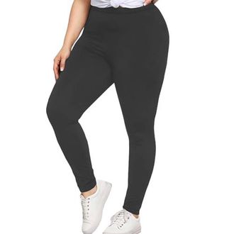 Generic Legging pour femme - Grandes tailles - Pantalon de yoga - Pantalon de sport - Taille haute - Noir - Opaque - Legging de fitness - Pantalon de course -