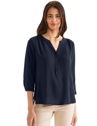 Street One Damen A343906 Spitzenbluse, deep Blue, 36