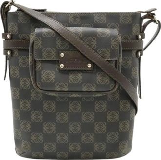 Loewe Pre-owned Anagram PVC Leather Shoulder Bag - Femme - Pre-owned - Brun - Taille: ONE Size