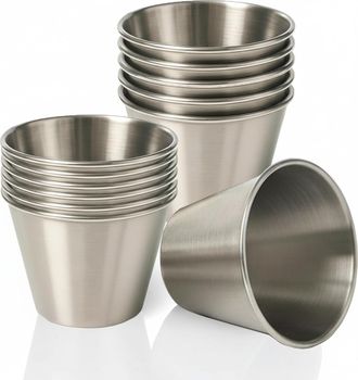 Generico LOW&EE Puddingform - Edelstahl f&uuml;r Pudding, Einzelformen, Backform, antihaftbeschichtet, Desserts, 12 St&uuml;ck, &Oslash; 8 cm