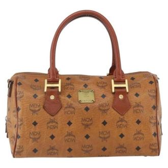 MCM Sac &agrave; main en cuir Pre-owned - Femme - Pre-owned - Brun - Taille: ONE Size