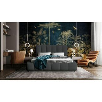 Fun M&ouml;bel Polsterbett Doppelbett heda 140x200cm in Stoff Perfect Harmony Anthrazit