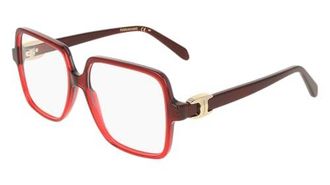 Ferragamo SF3058 615 Lunettes transparentes pour femme Rouge fonc&eacute; Gradient 56/15/145