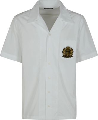 Dolce & Gabbana Homme, Chemises, Blanc, Taille: XL Chemise Hawaii en Popeline de Coton
