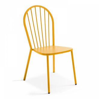 Oviala Oviala - Chaise bistrot en m&eacute;tal jaune