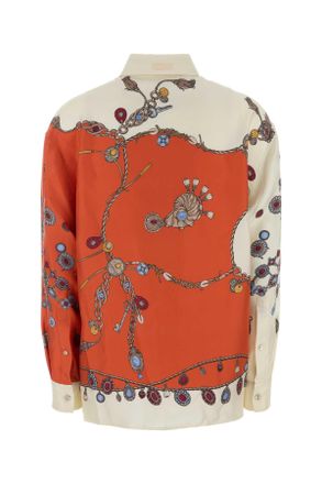 Versace Printed Silk Shirt - Orange