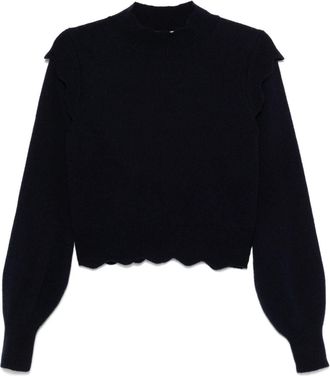 Twin-Set Pullover mit Wellensaum - Blau