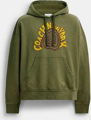 Coach St&uuml;ckgef&auml;rbter Hoodie Mit Spiral-Print f&uuml;r M&auml;nner in Gr&uuml;n, Gr&ouml;&szlig;e X-Klein | Baumwoll